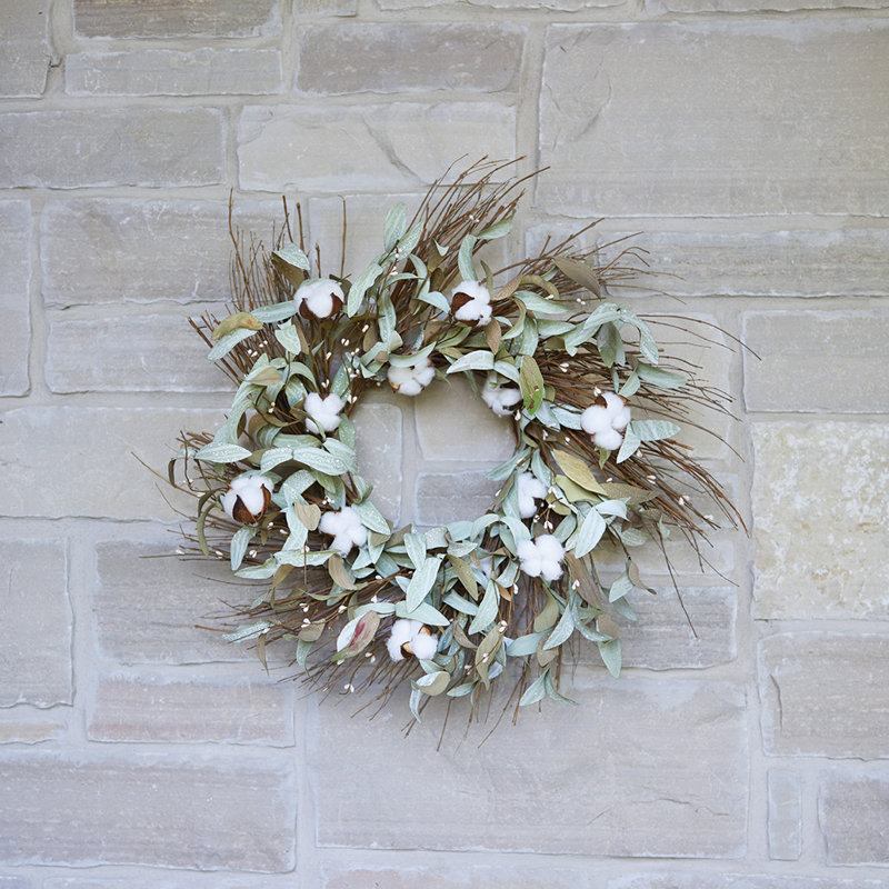 Gracie Oaks Cotton/Leaf 28" EVA Wreath & Reviews | Wayfair